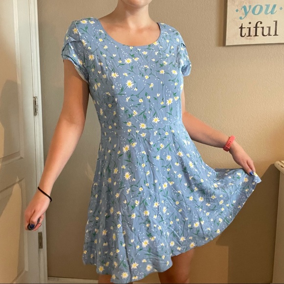 Copper Key | Dresses | Nwt Blue Floral Tulip Sleeve Dress | Poshmark